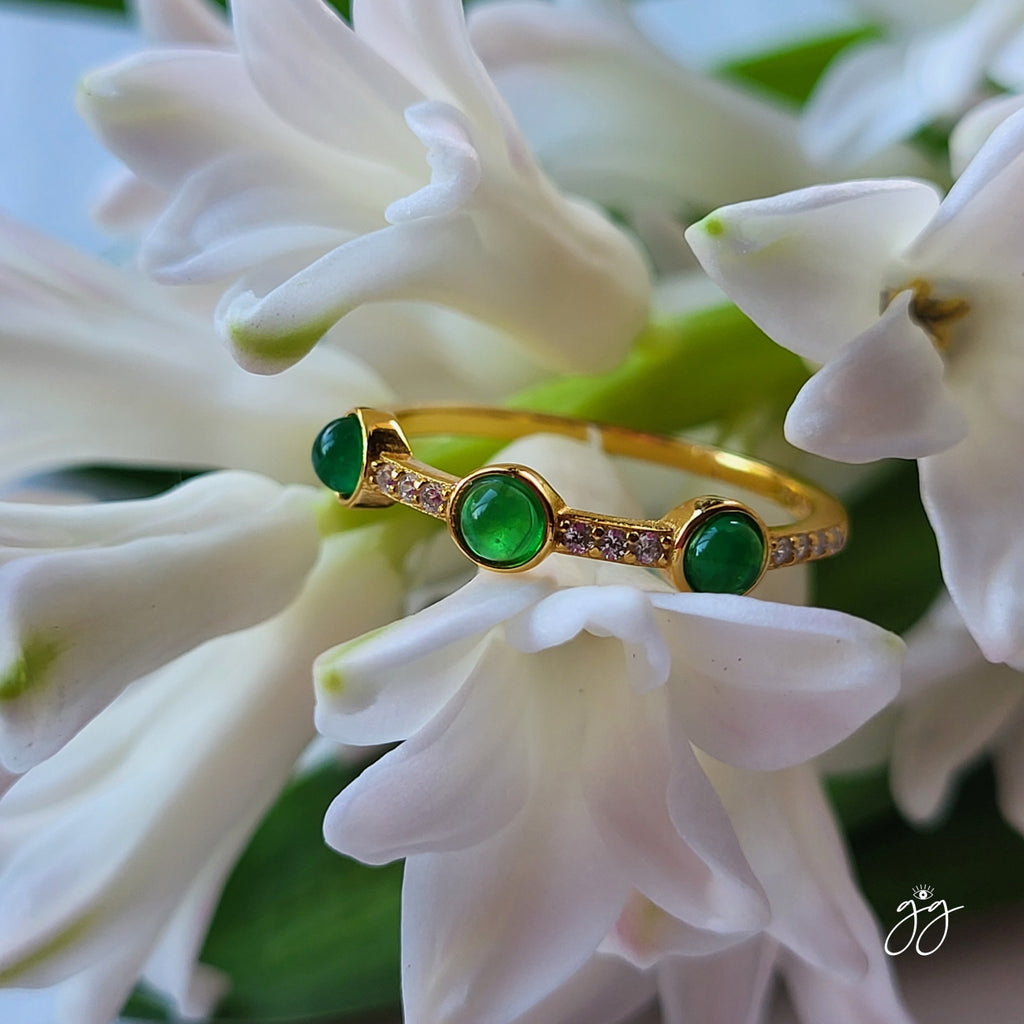 CLEARANCE - The Empress Stackable Green Gold Ring – GETTA GIRL